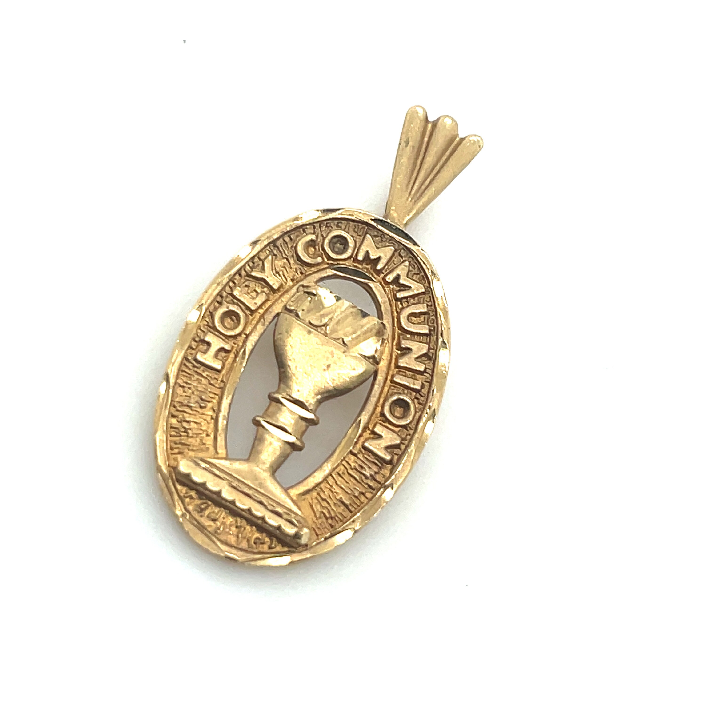 14K Yellow Gold Holy Communion Pendant - Etsy