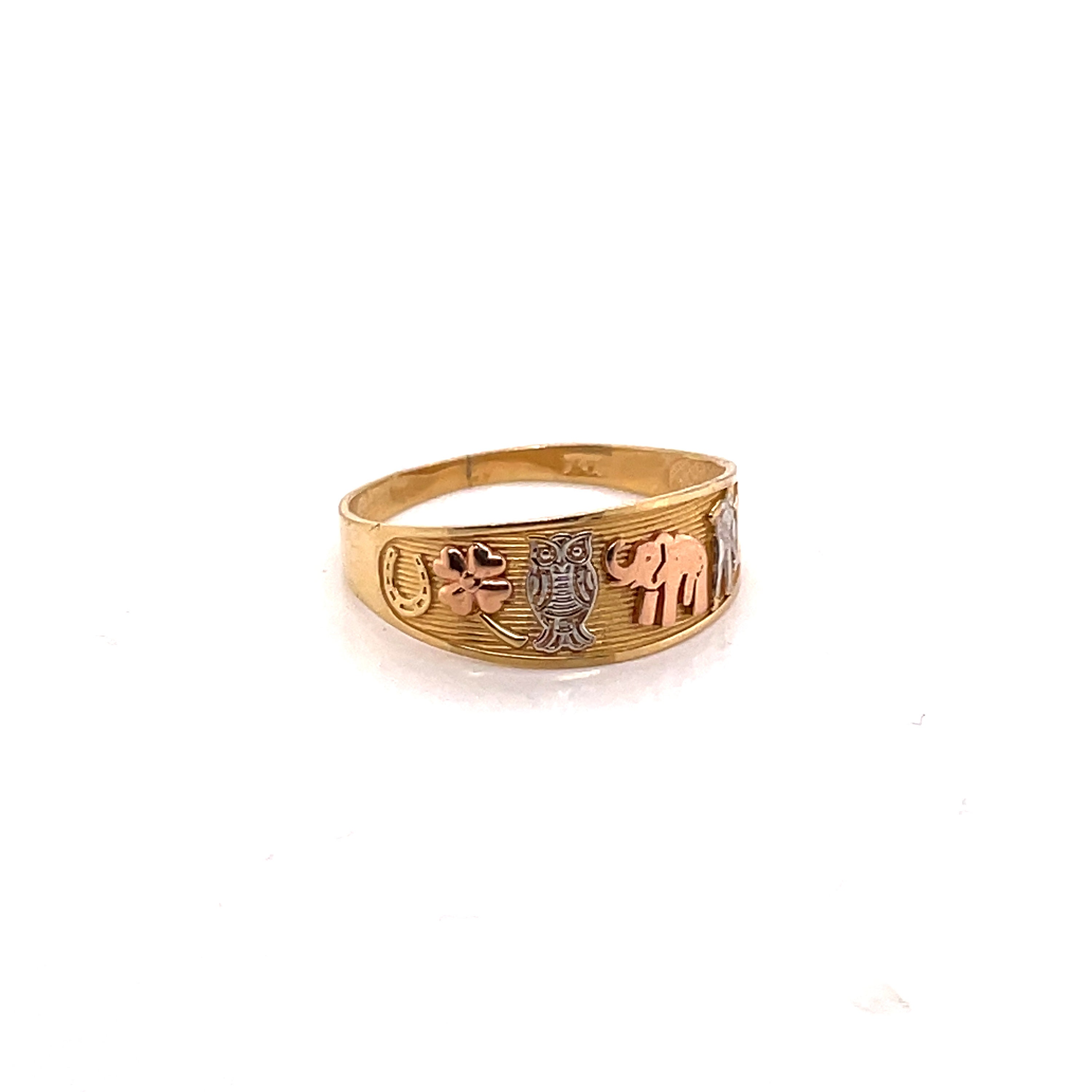 14K Yellow Gold Lucky Signs Ring - Etsy