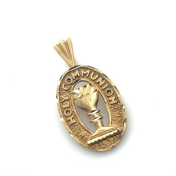 14K Yellow Gold Holy Communion Pendant - Gem