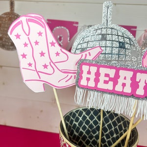 Pink Disco Cowgirl Centerpiece Western-themed Party Decor for Birthday ...