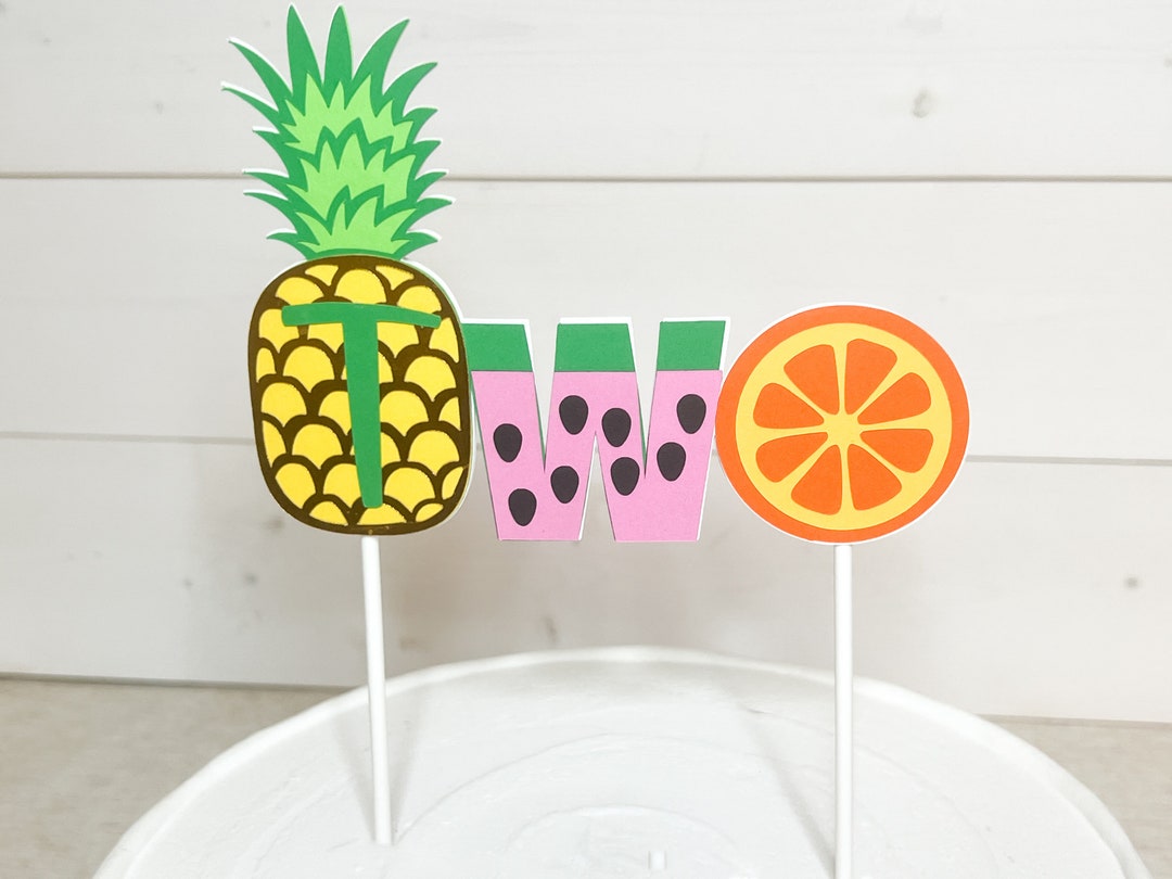 Twotti Fruitty Cake Topper Fun Fruit Theme Two Birthday Party Decor ...