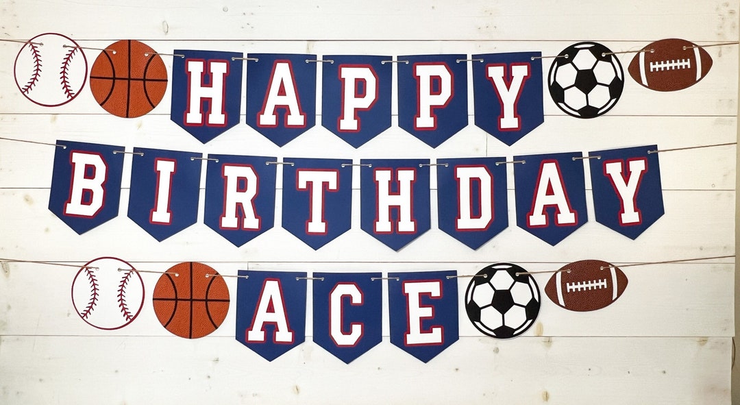 Personalized All Star Sports Birthday Banner Sports Banner Sport ...