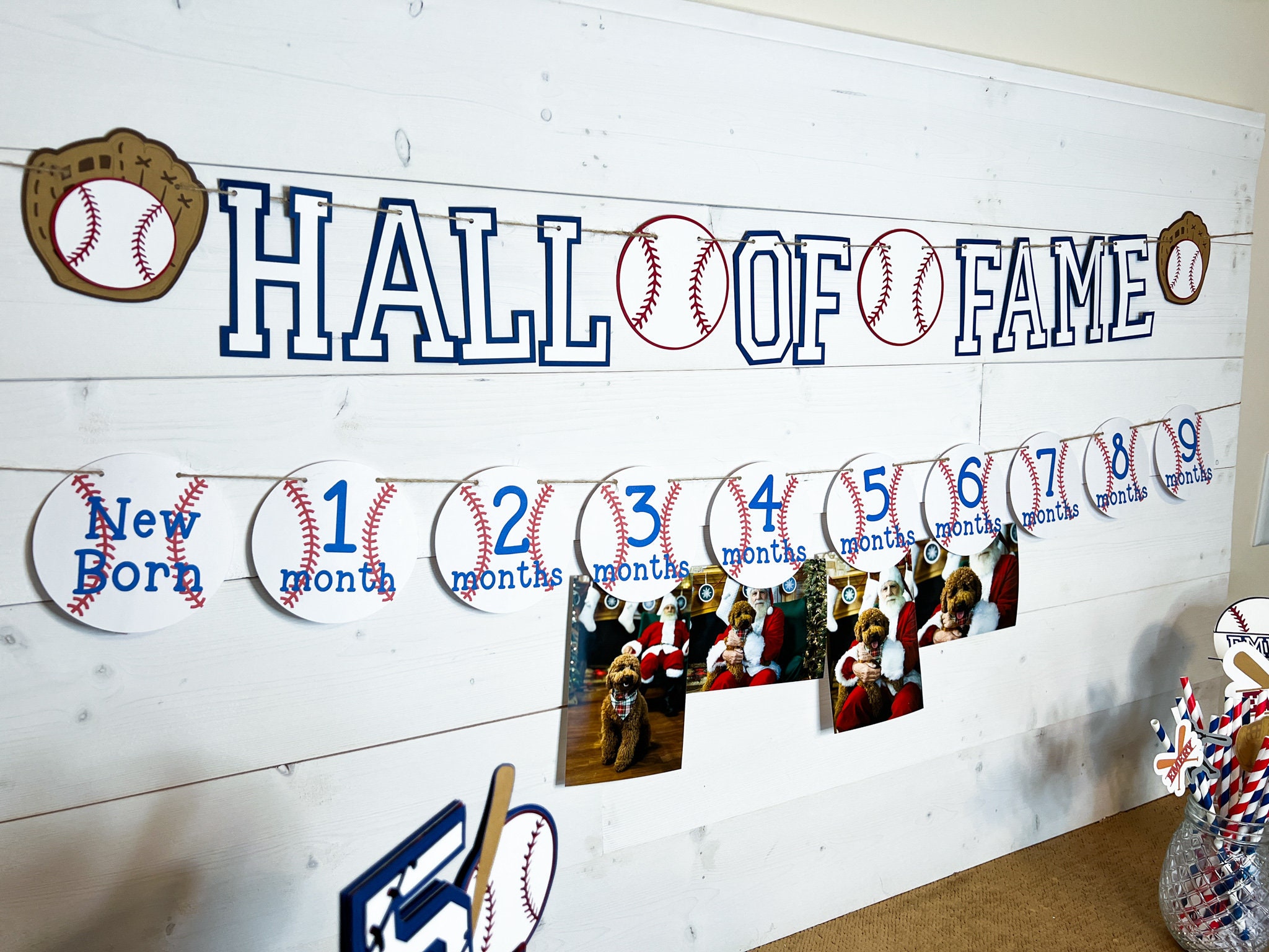 Newborn Photo Banner One Year Birthday Baseball Banner Cake - Etsy