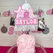Personalized Pink Disco Cowgirl Cake Topper: Space Rodeo Party - Etsy