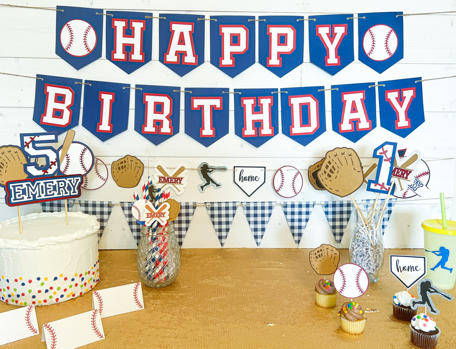 Baseball Birthday Banner First Year Birthday Baseball Theme - Etsy