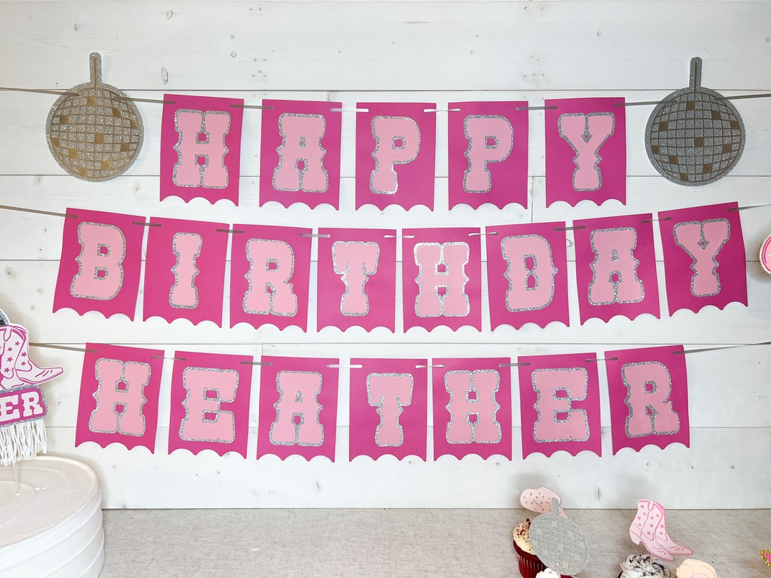 Personalized Disco Cowgirl Birthday Banner Western Rodeo Theme for ...