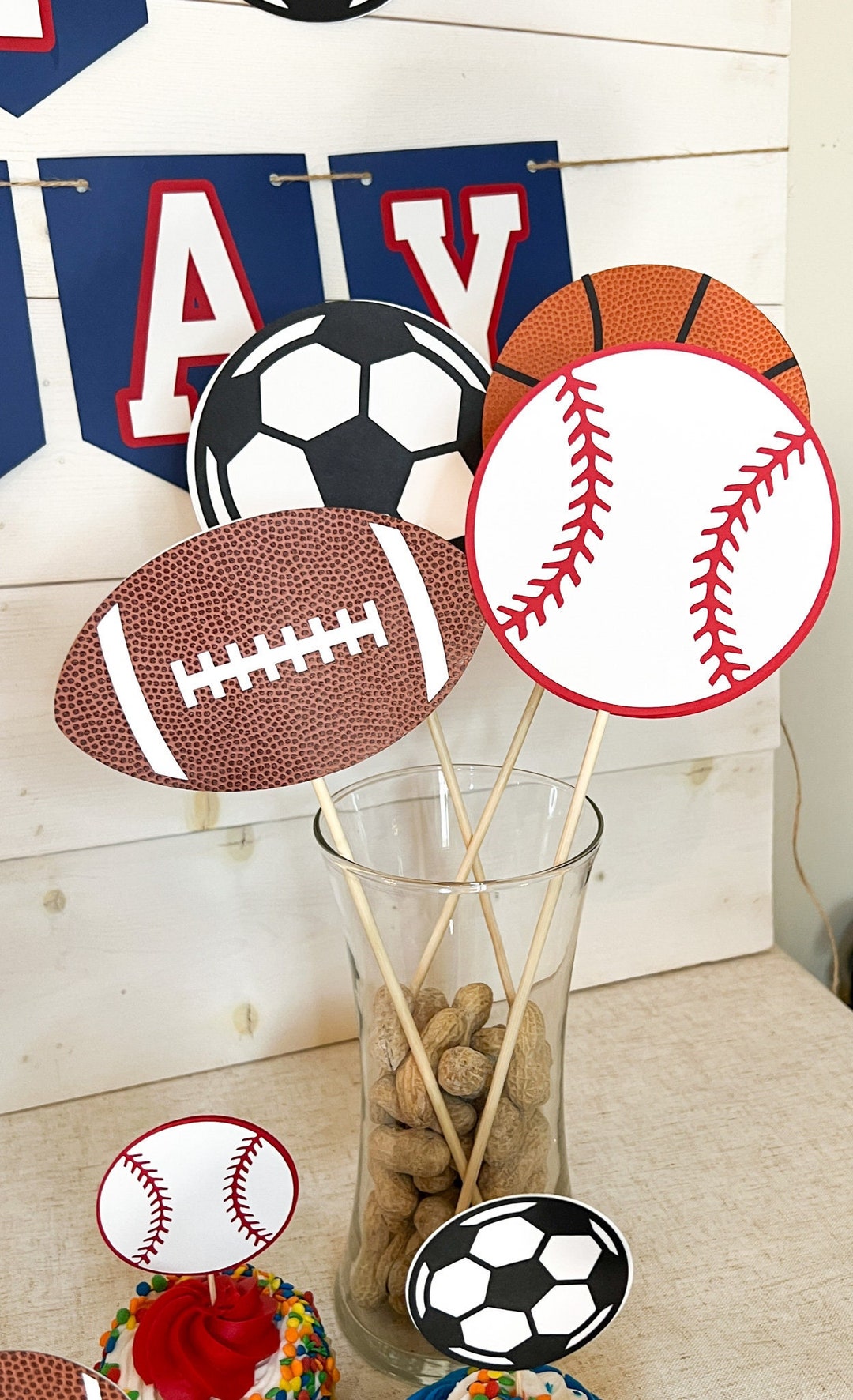Personalized Sports Birthday Centerpiece Sports Birthday Party ...