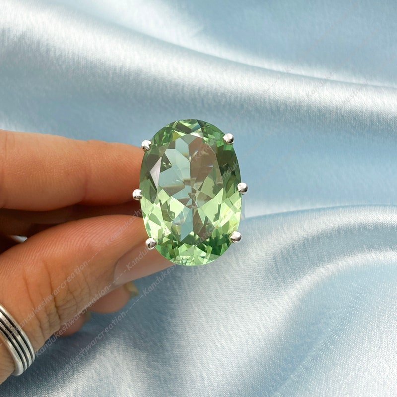 Prasiolite Ring - Etsy