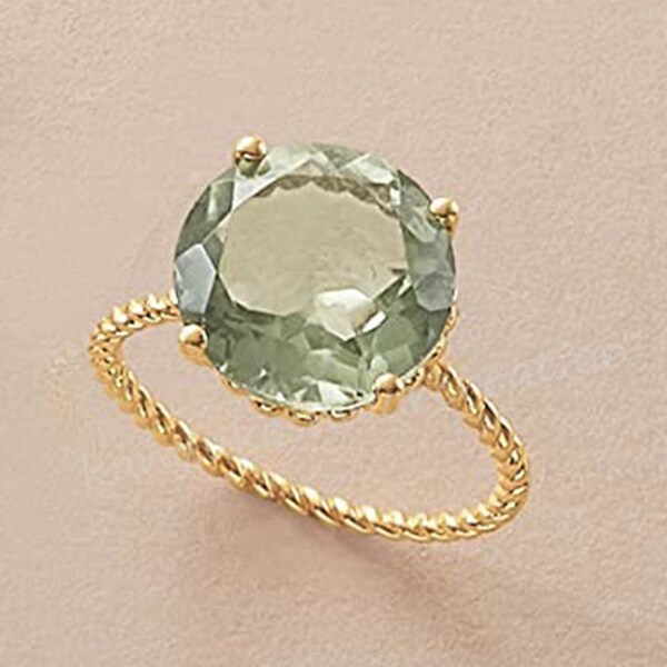 Prasiolite Ring - Etsy