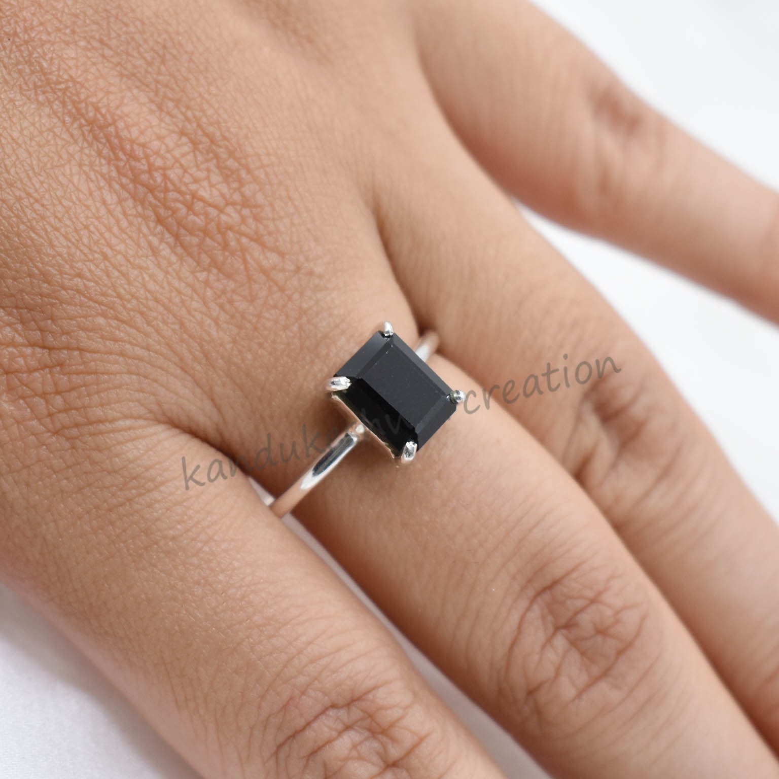 Dainty Black Onyx Ring Black Onyx Ring Natural Birthday - Etsy