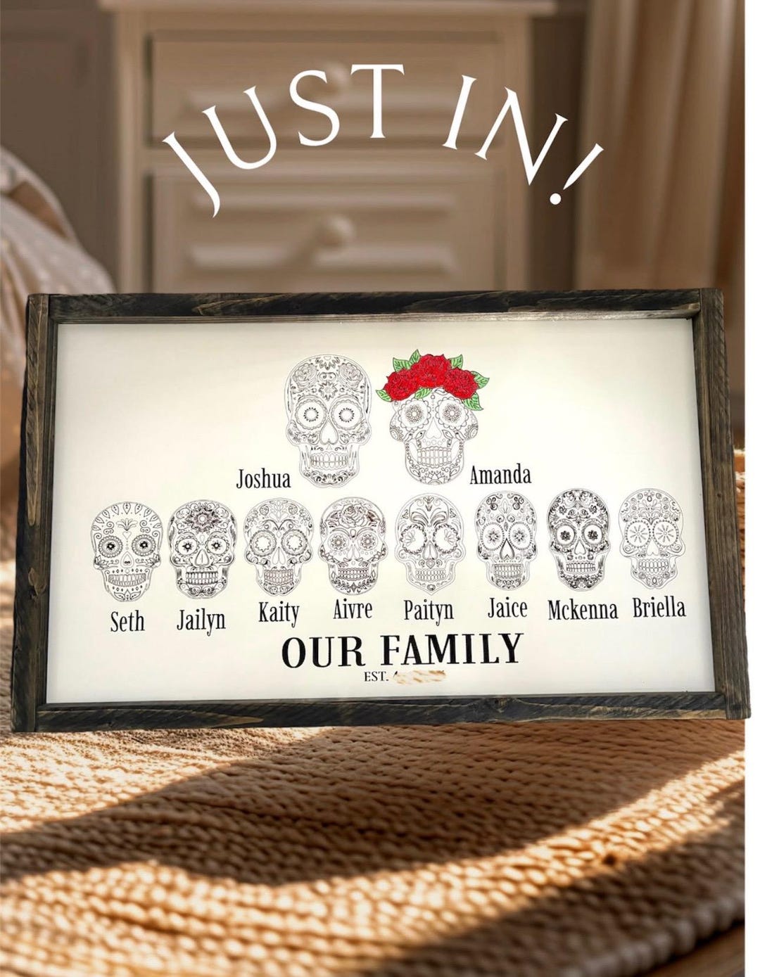 Skeleton Family Portrait, Personalized, Family, Skeleton Wall Art ...