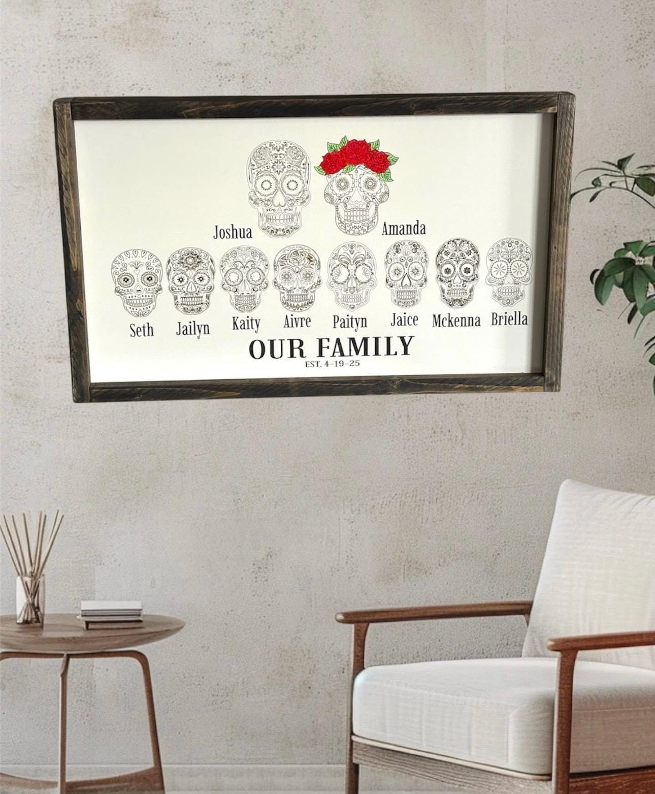 Skeleton Family Portrait, Personalized, Family, Skeleton Wall Art ...