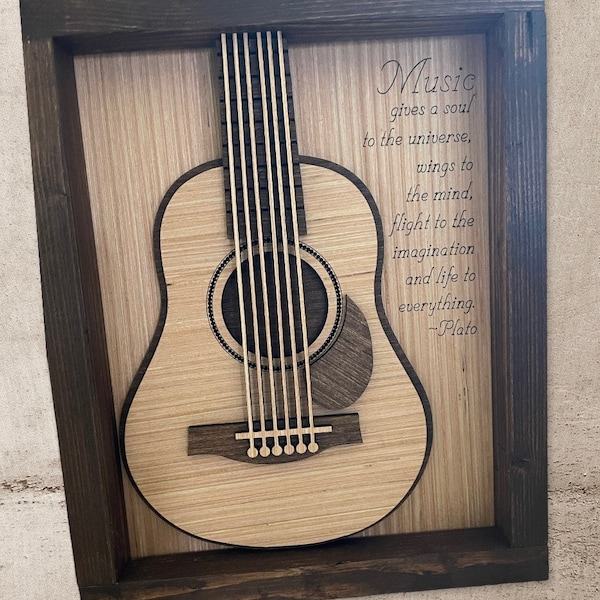 Wooden Guitar Sign - Etsy
