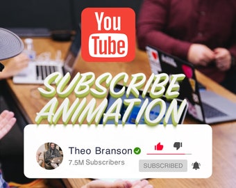Custom Animated Youtube Subscribe Button Overlay for Intro - Etsy UK