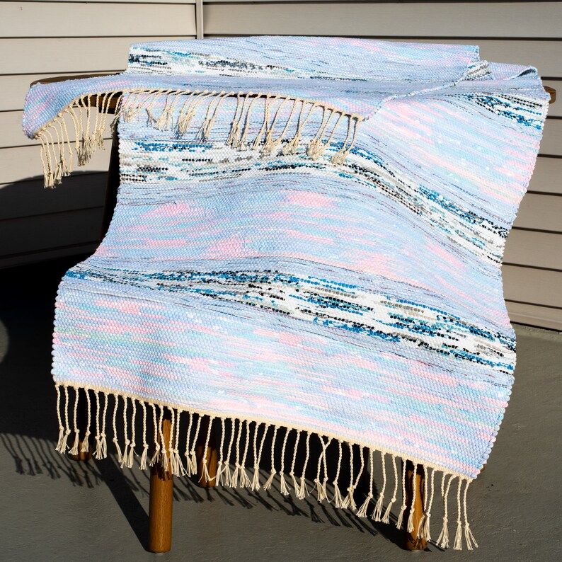 Traditional Upcycled Handwoven Designer Rag Rug/runner - Pastel Colors ...