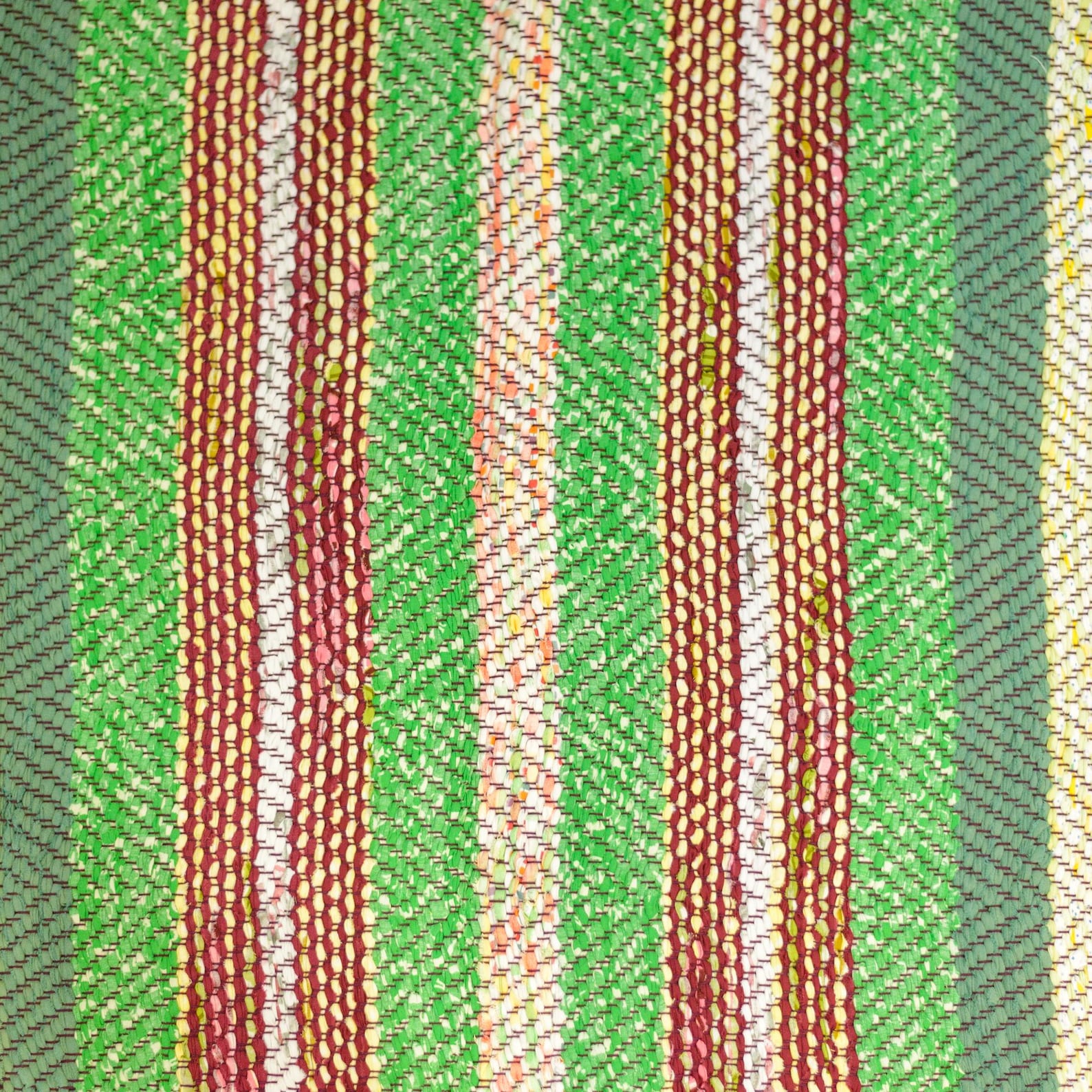 Exclusive Handmade Green Striped Upcycled Rug/runner - Swedish ...