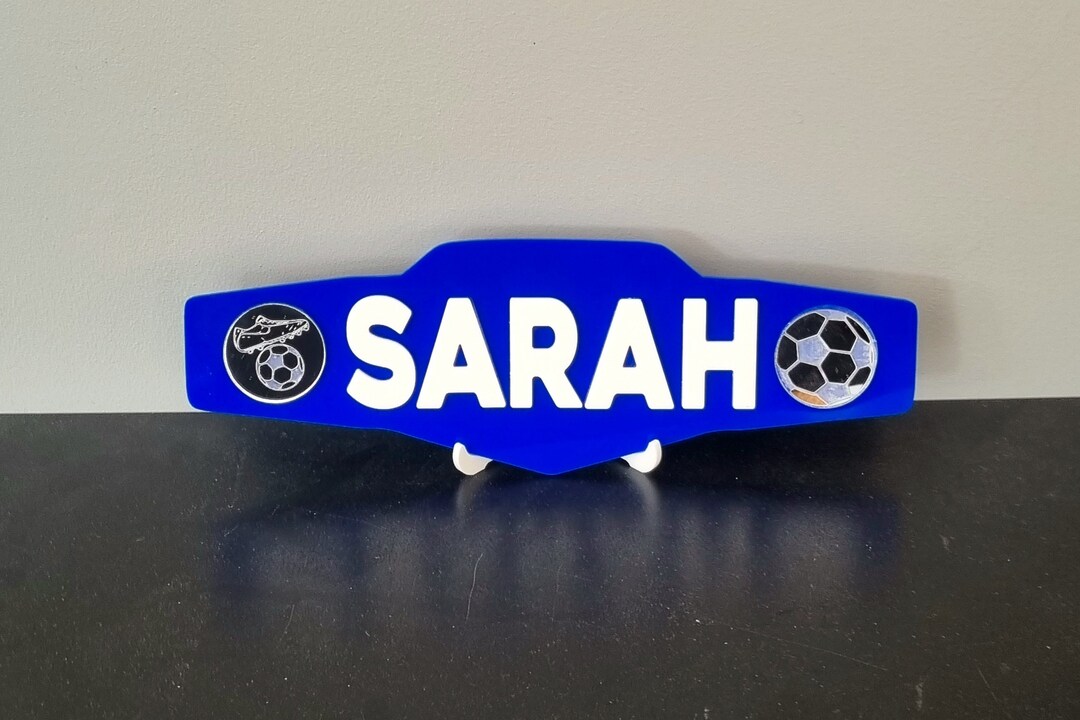 Personalised Football Sign Kids Room Sign Football Name Sign Football ...
