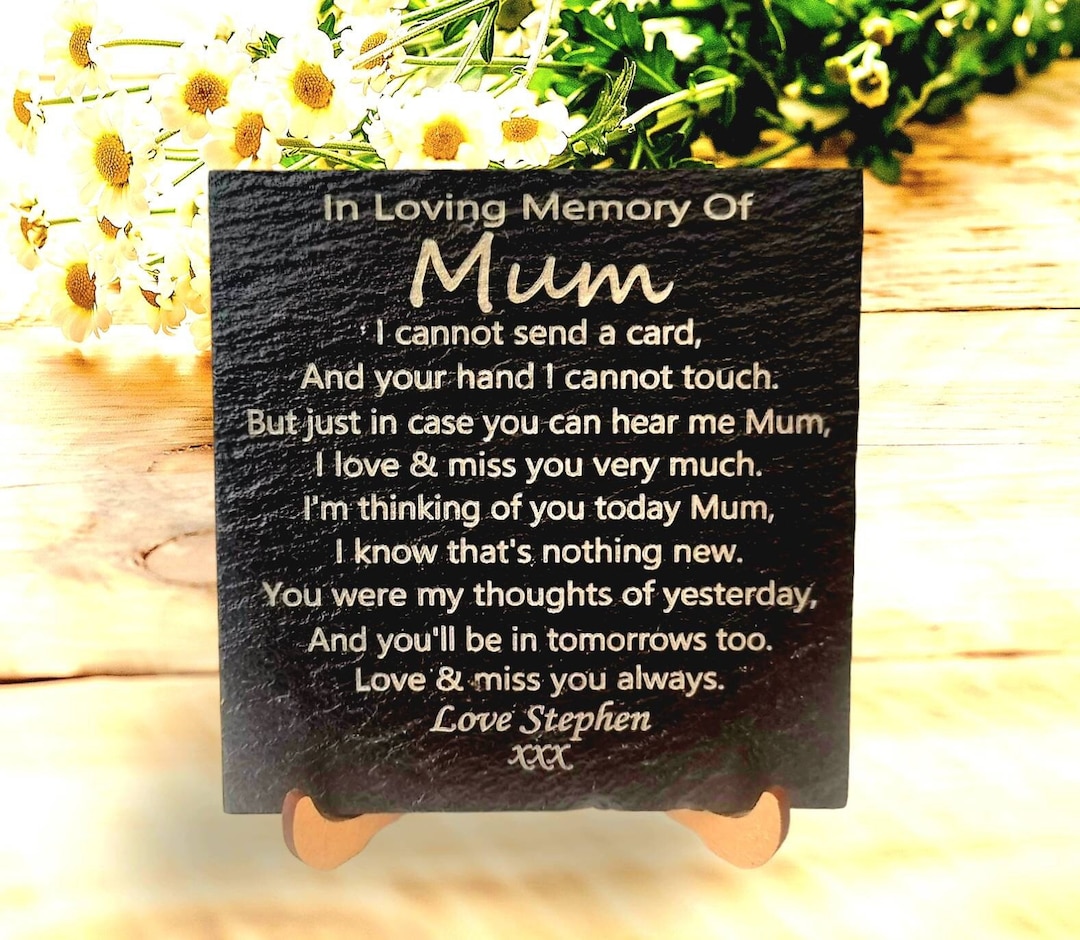 Personalised Mum Memorial Plaque Mum Slate Grave Stone Marker Keepsake ...