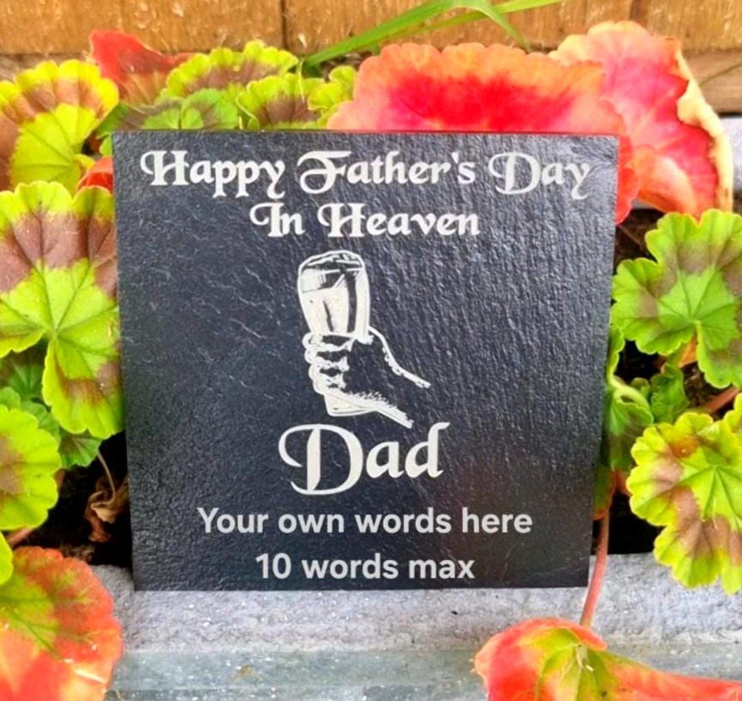 Father's Day Memorial Plaque Personalised Dad Slate Fathers Day Grave ...