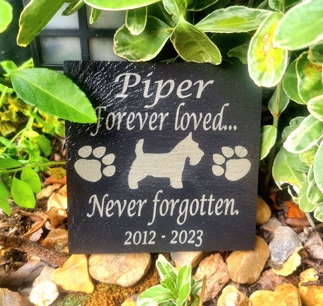 Personalised Pet Dog Memorial Slate Any Breed Gravestone in Memory ...