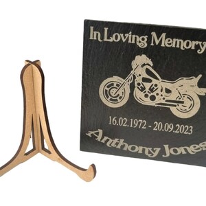 Personalised Biker Memorial Plaque Motorbike Slate Motorcycle Grave ...