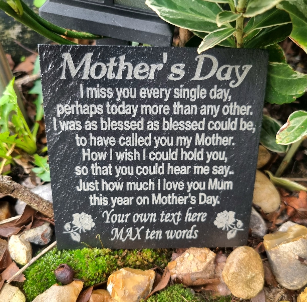 Mothers Day Memorial Plaque for Mum Personalised Slate Grave Marker ...
