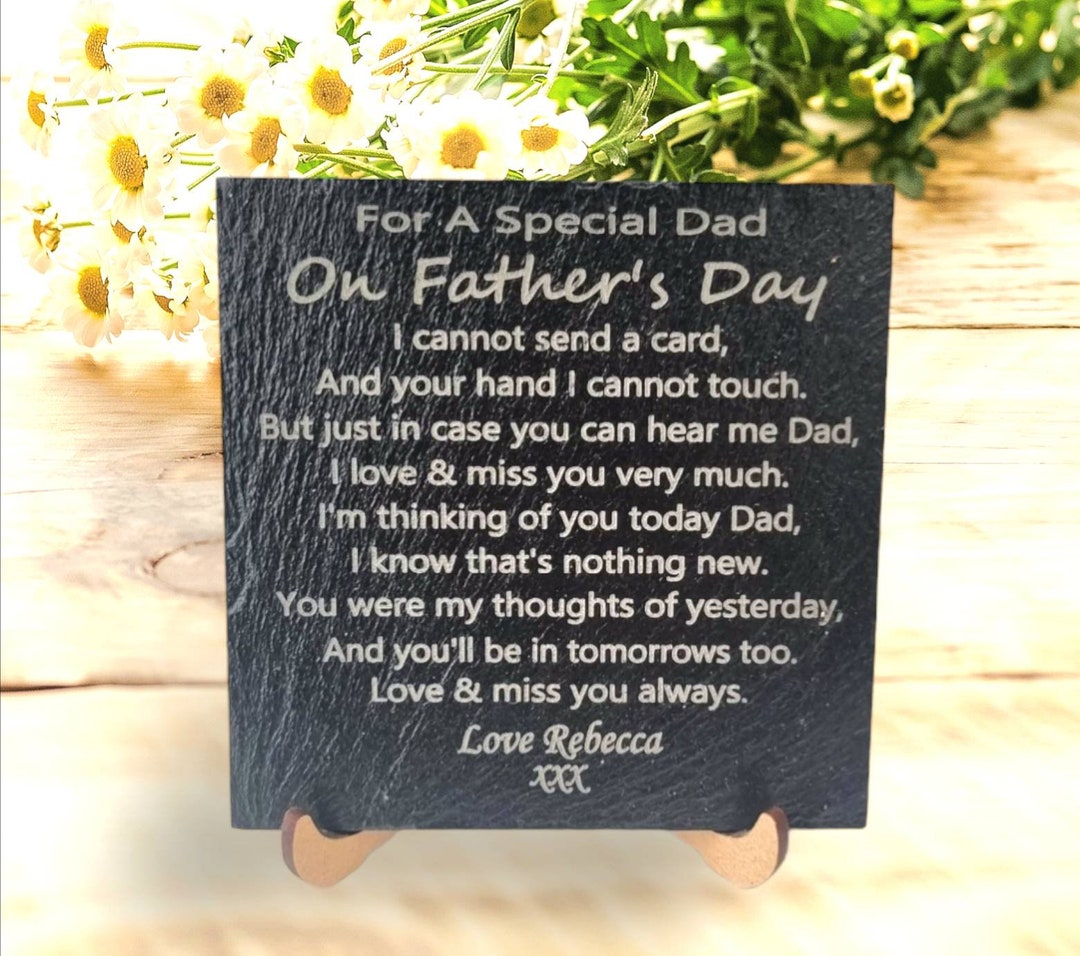 Personalised Father's Day Memorial Plaque Special Dad Slate Grave ...