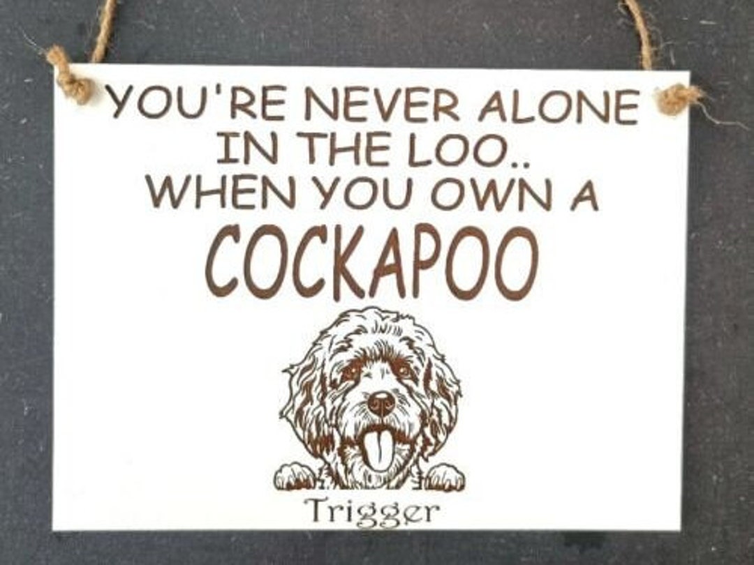Cockapoo PERSONALISED Loo Door Wall Sign Plaque Dog Mum Pet Birthday ...