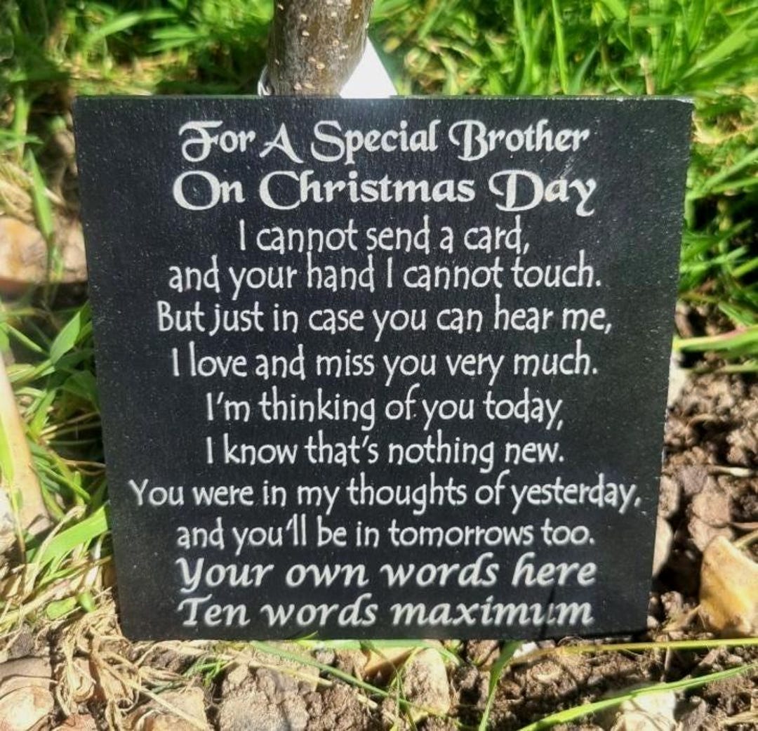 Special Brother Personalised Christmas Memorial Plaque Slate Grave ...