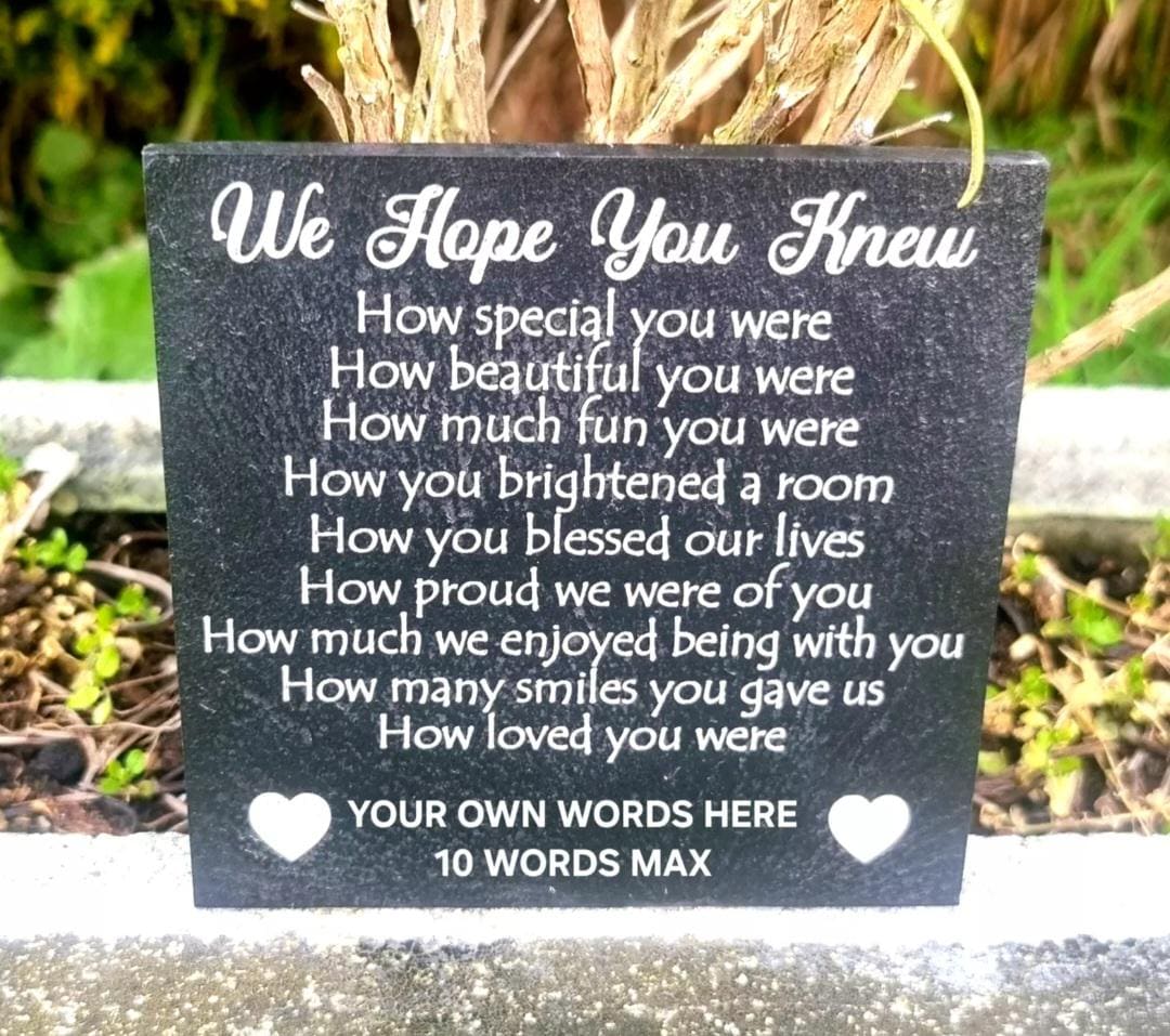 Personalised Mum Memorial Plaque Poem Dad Remembrance Slate Brother ...