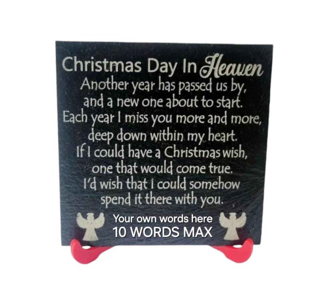 Christmas Day in Heaven Memorial Friend Plaque Son Personalised Dad ...