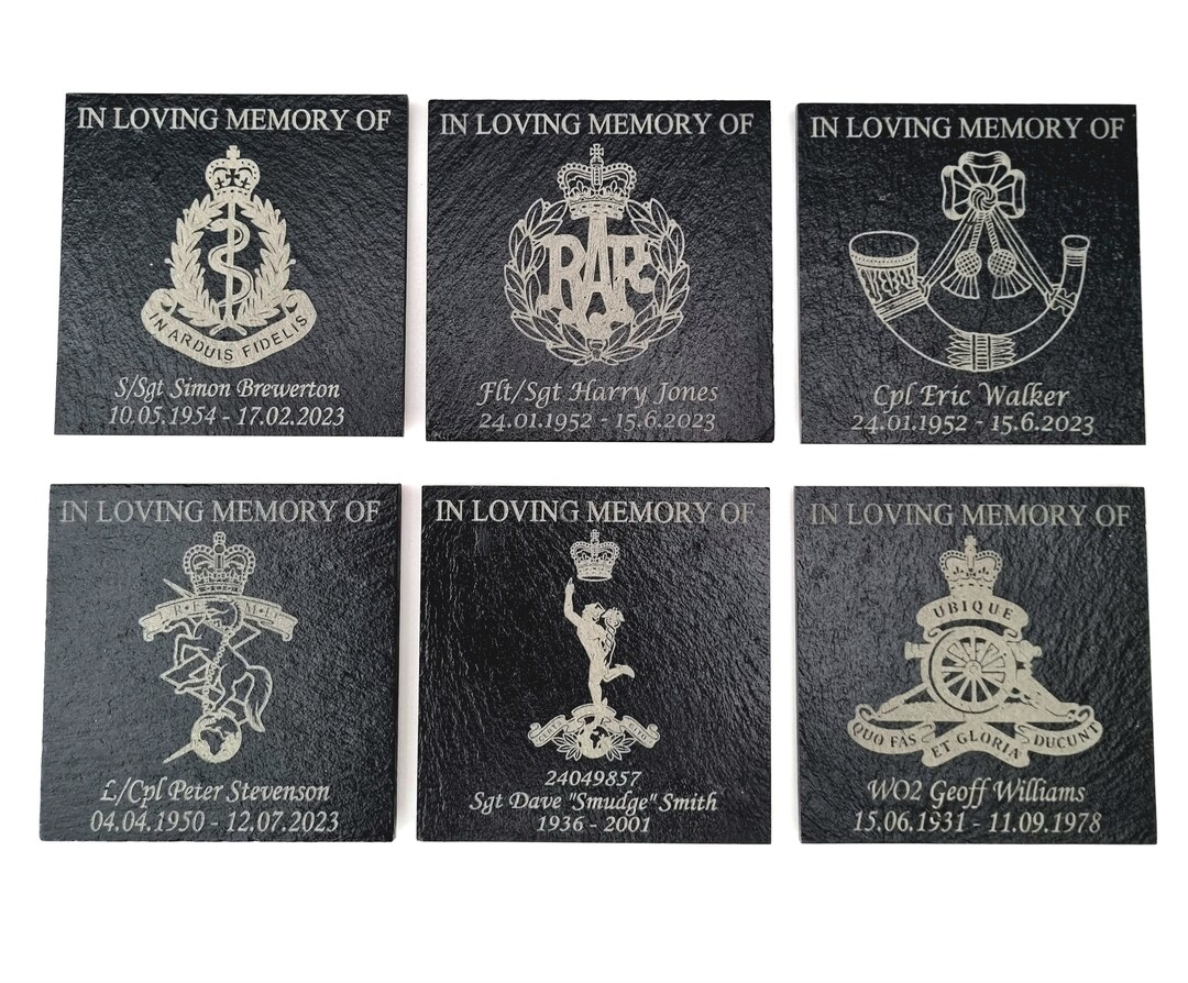 Personalised Military Armed Forces Army RAF Remembrance Grave Slate ...