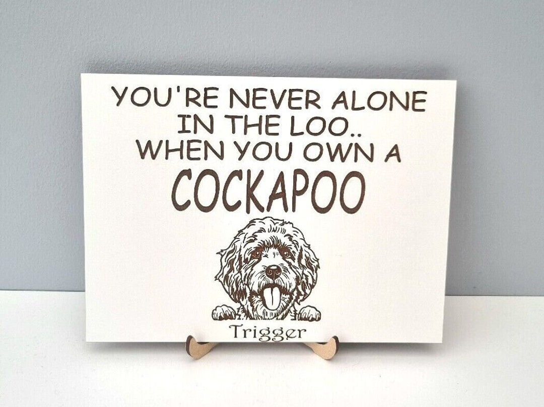 Cockapoo PERSONALISED Loo Door Wall Sign Plaque Dog Mum Pet Birthday ...