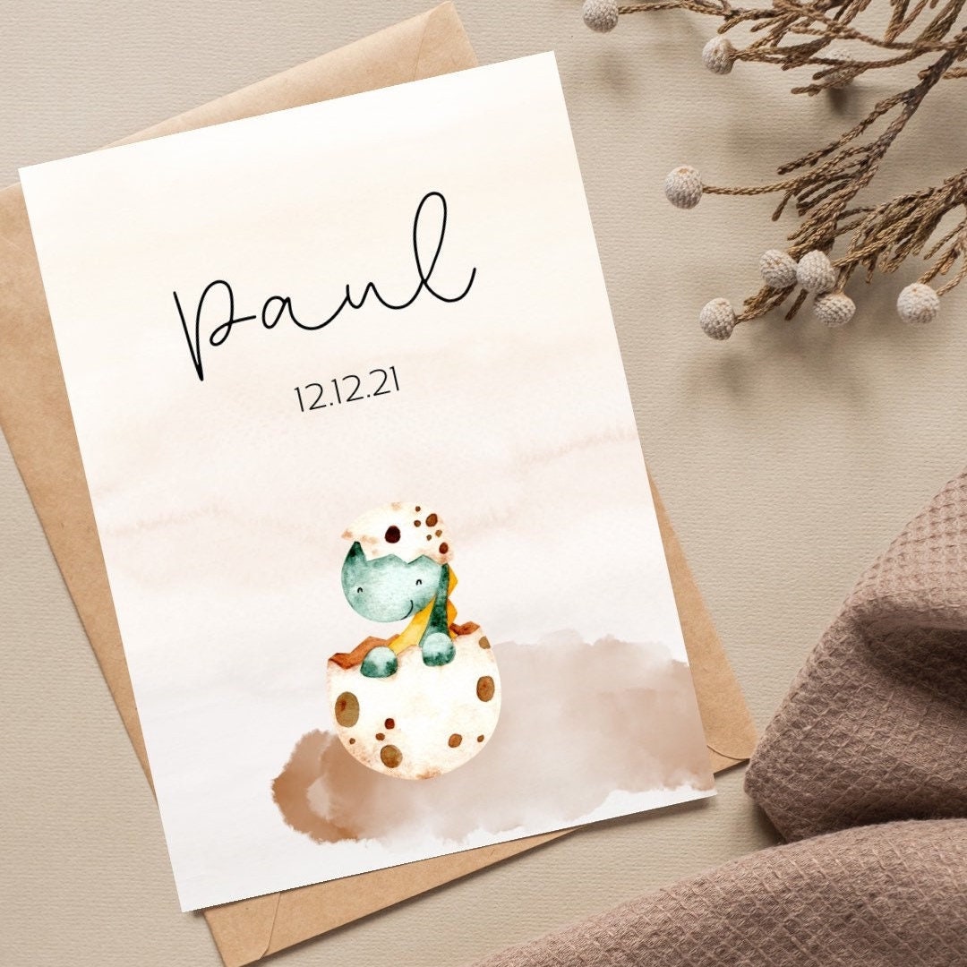 Personalized Birth Card Boy Birth Greeting Card Congratulations on the ...