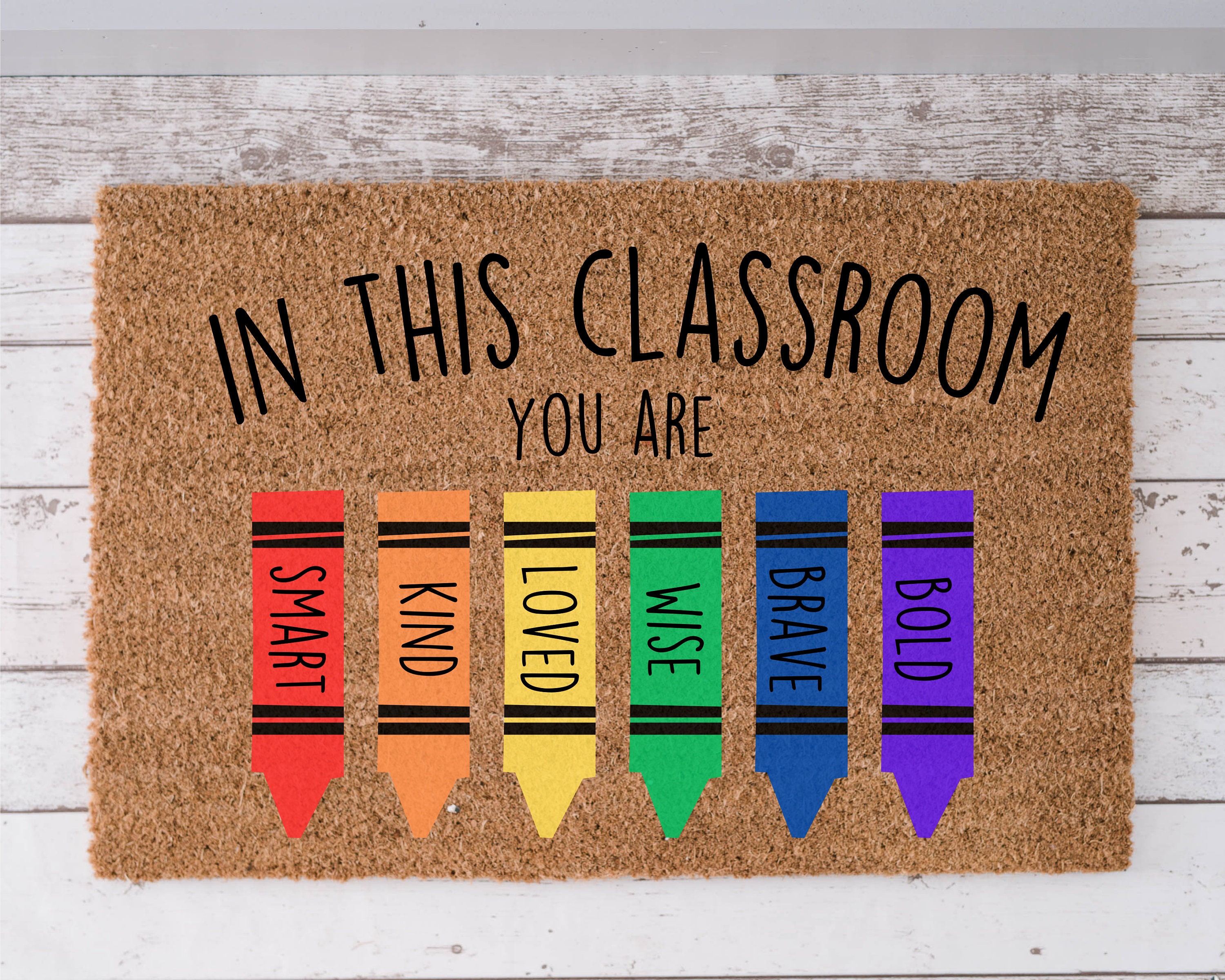 Positive Affirmations for Kids Crayon Gift Doormat Rug Best Teacher ...