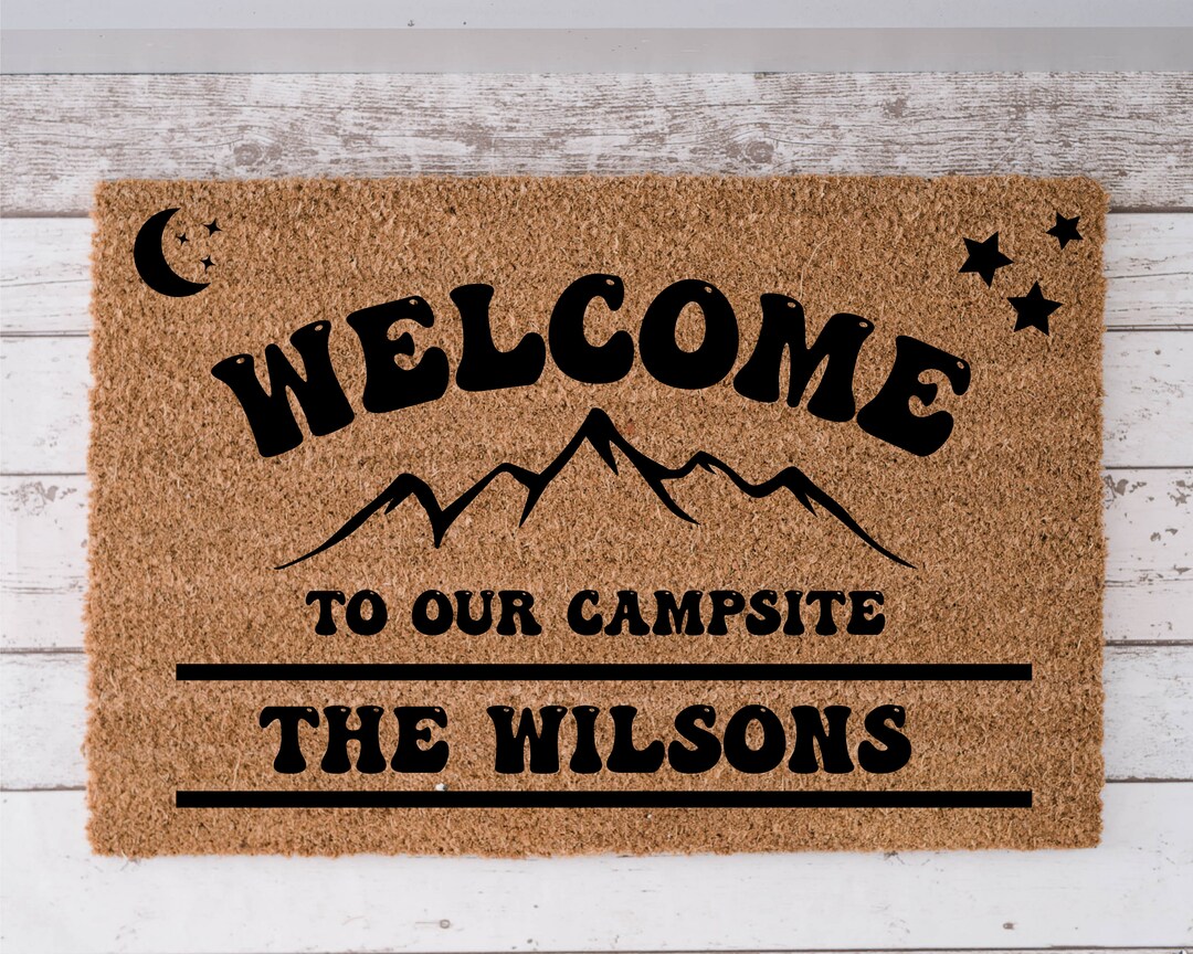 Welcome to Our Campsite Personalized Doormat for Camper RV, Camper Mat ...