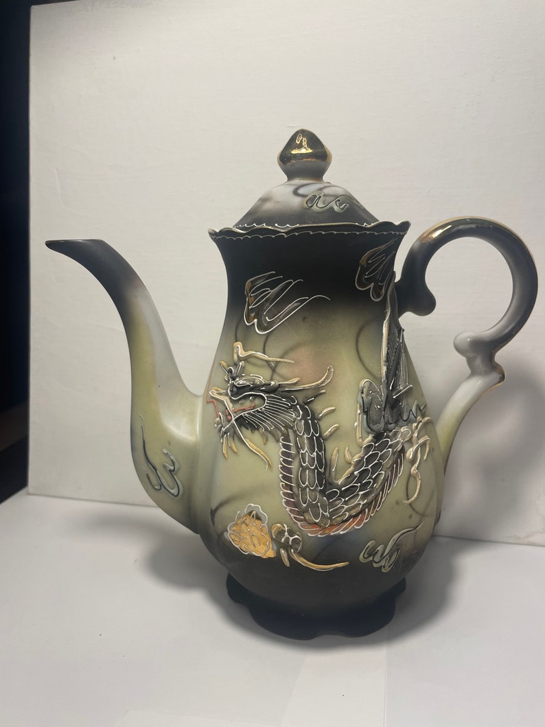 Vintage Japanese Moriage Dragonware Coffee/tea Set , 2 Demitasse Cups ...