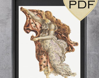 The Birth of Venus Cross Stitch Pattern Pdf Format Delivered by Email ...