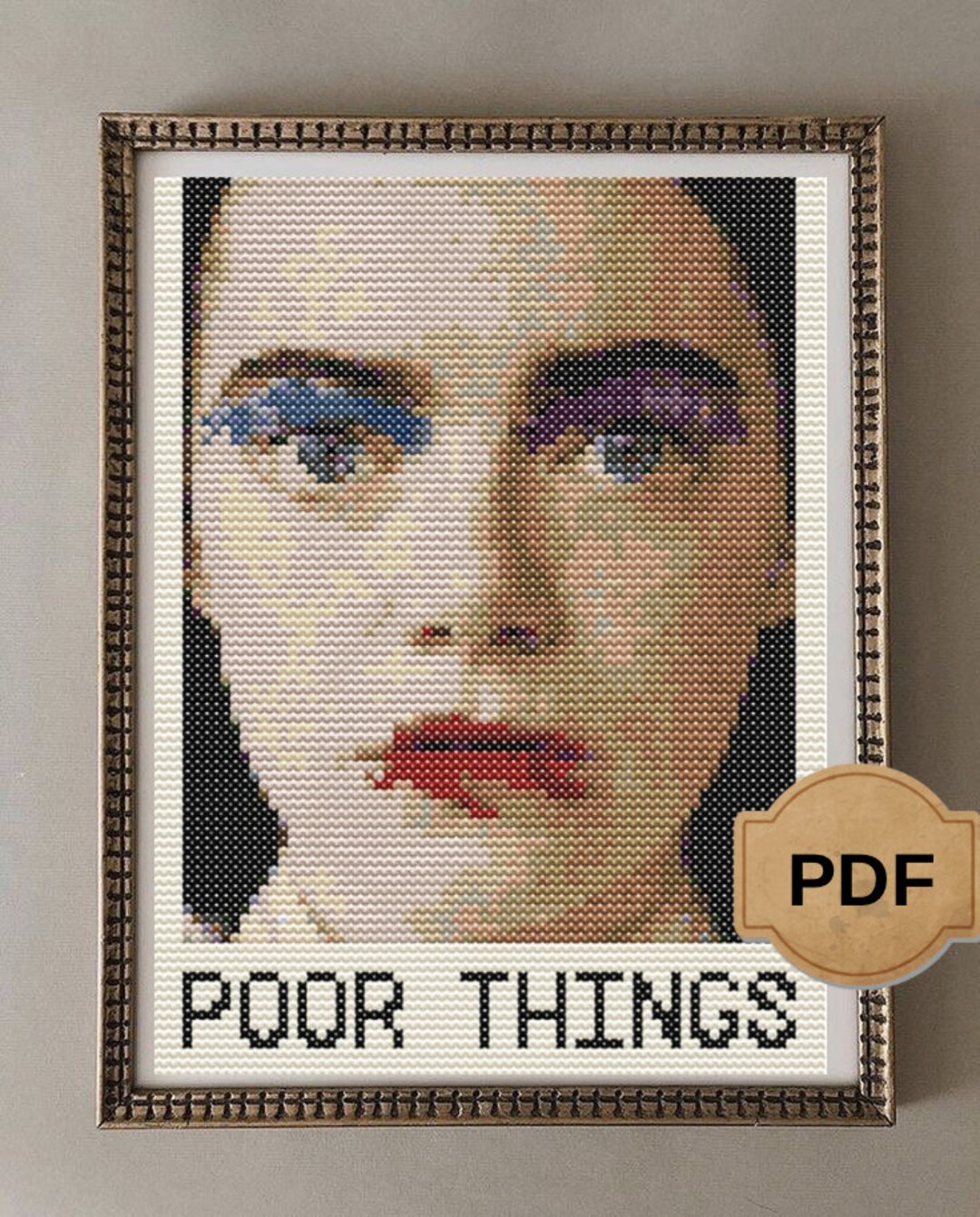 Poor Things Poster Cross Stitch Pattern, EMMA STONE Embroidery Pattern ...