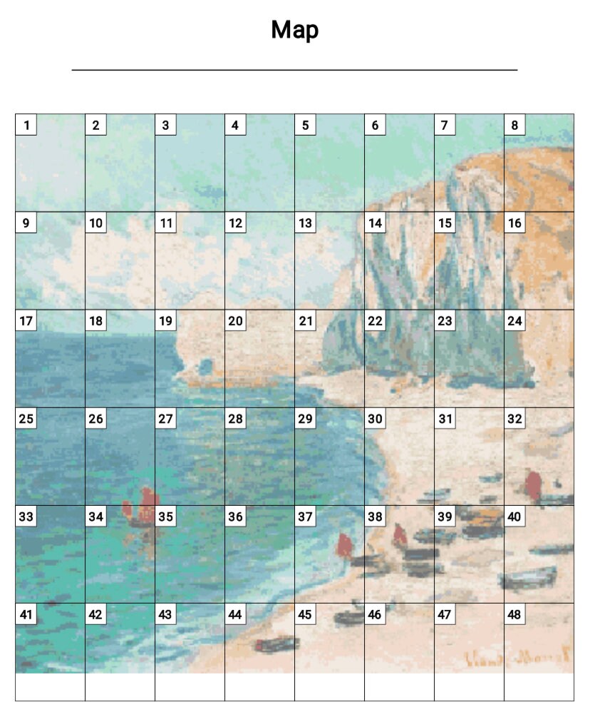 Claude Monet Cross Stitch Pattern PDF, the Beach and the Falaise D ...