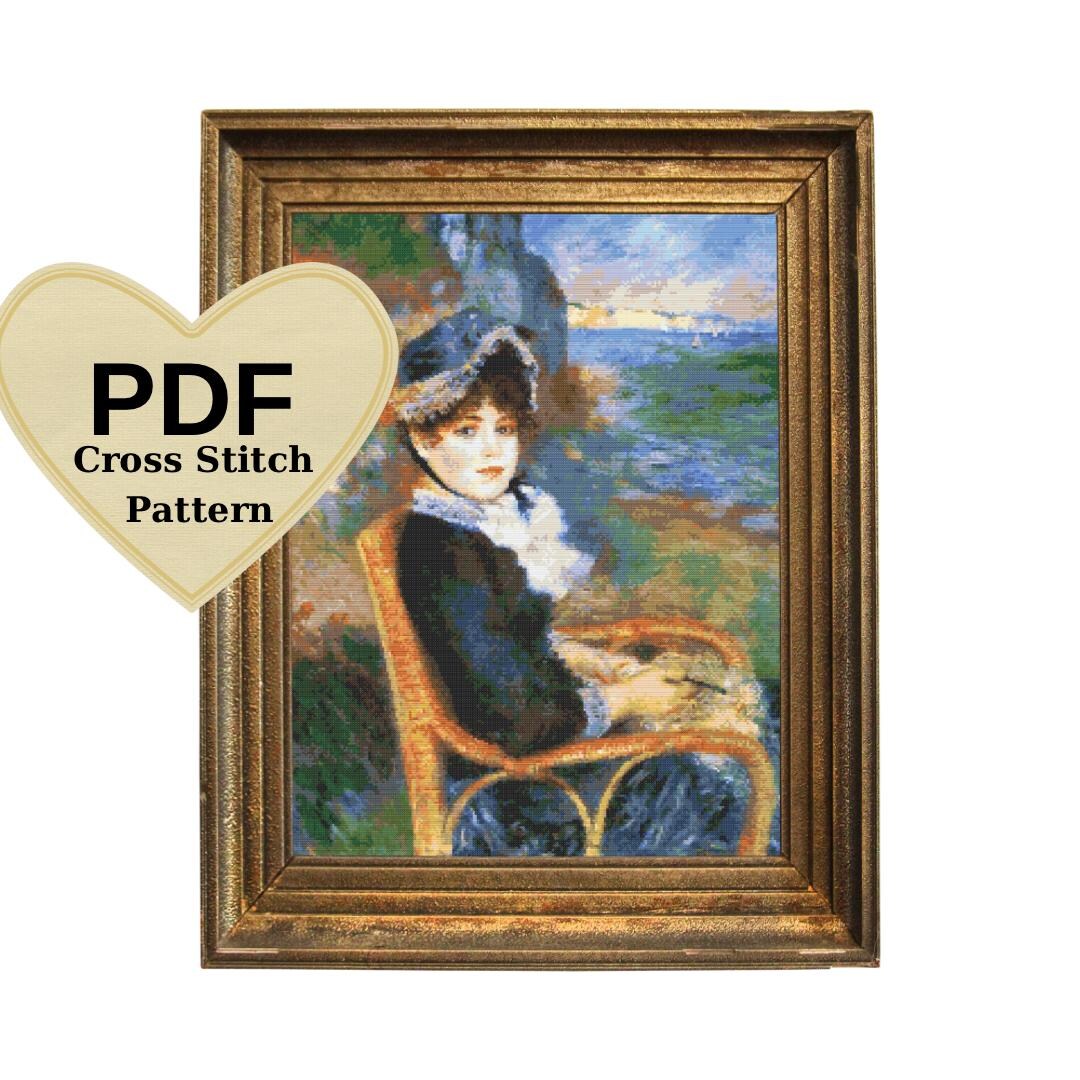 By the Seashore Pierre-auguste Renoir Cross Stitch Pattern, Famous Art ...