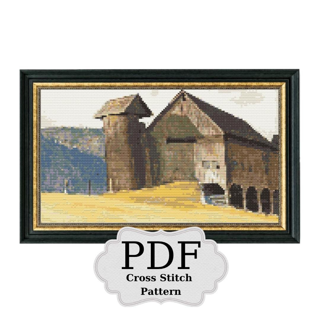 Edward Hopper Barn Cross Stitch Pattern: Vermont Landscape (PDF ...