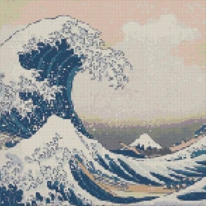The Great Wave Cross Stitch Pattern, Katsushika Hokusai, Kanagawa ...