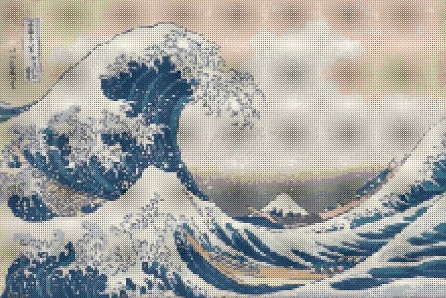 The Great Wave Cross Stitch Pattern, Hokusai Kanagawa (PDF Pattern) - Etsy