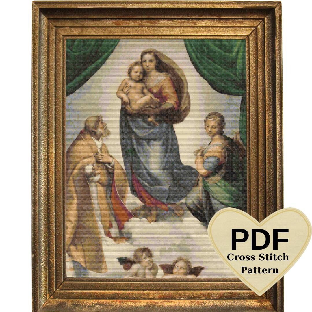 Sistine Madonna by Raphael, Cross Stitch Pattern (PDF Pattern) - Etsy