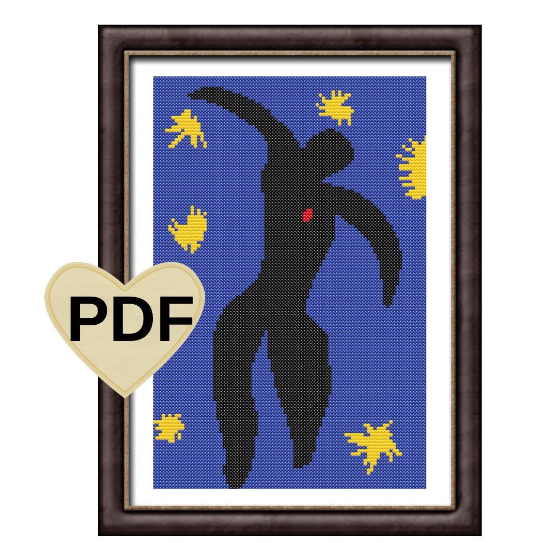 Tiny Henri Matisse Cross Stitch Pattern PDF, Instant Download, Icarus ...