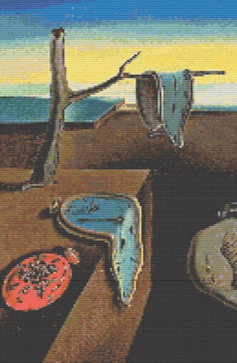 The Persistence of Memory / Salvador Dali / Small Mini Art Cross Stitch ...