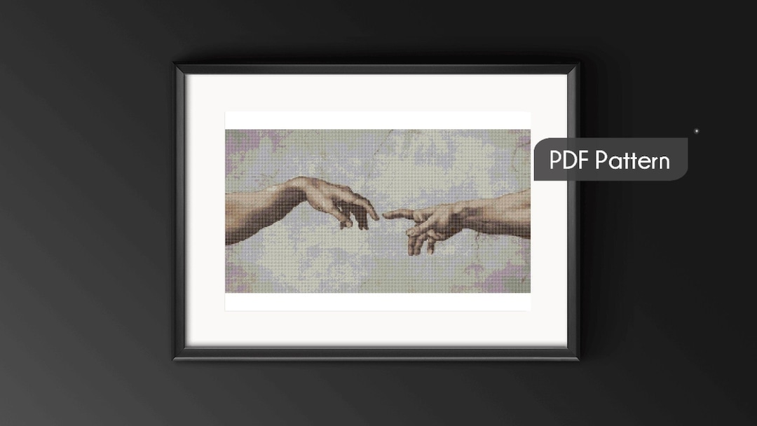 The Creation of Adam Cross Stitch Pattern, Michelangelo Hands Pattern ...
