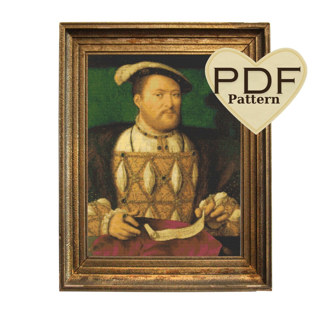 Henry VIII Cross Stitch Pattern: Holbein Portrait (PDF Pattern) - Etsy