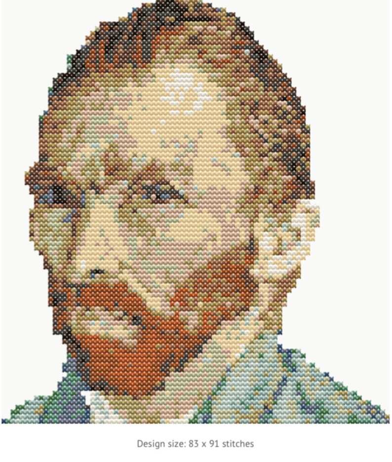 MINI Cross Stitch Pattern van Gogh Self-portrait 1889 - Etsy